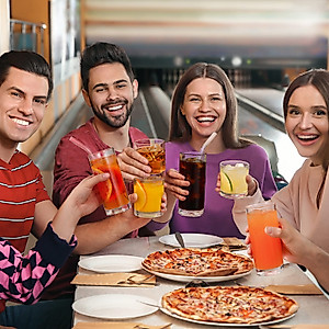 12-Pack 12oz Glass Cups with Straws, Drinkware Glasses Set for Water, Coffee, Cocktails