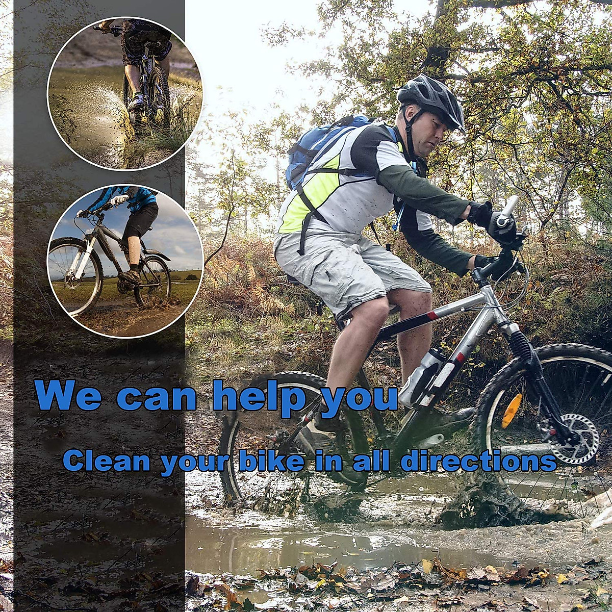 Bike Chain Cleaner Set Bicycle Cleaning Brush Tools Kits Washing Set with Sprocket Scraper Repair Machine Brushes Mitt Clean Gear for Mountain, Road, City, Hybrid, BMX, Folding Bike, Motorcycle (6Pcs)