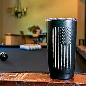 American Flag 20 oz Insulated Travel Mug | Stainless Steel USA Travel Coffee Mug | Tumbler for Hot & Cold Beverages | Gifts for Women & Men