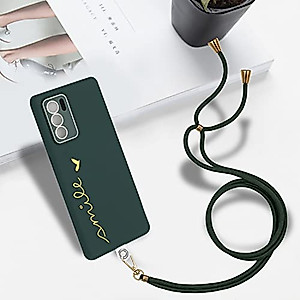 for Oppo Reno 6 4G Reno 6 5G Reno 6 pro Phone Case Ultra-Thin fit Soft Silicone Anti-Scratch Lanyard Lens Film Bronzing Phone casefor for Oppo Reno 6 4G Reno 6 5G Reno 6 pro (Green,Reno 6 pro)