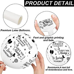 100 Pcs Memorial Balloons Funeral Remembrance Latex Balloons Celebration of Life Decorations White Heavenly Birthday Balloons to Release in Sky for Funeral Favors Condolence Bereavement Grave