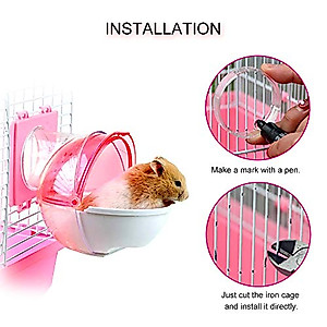 WishLotus Hamster Sand Bathroom, 3Pcs Detachable Plastic Hamster Sand Bath Container Small Pet Bathtub Extermal Toilet with Shovel and Cage Accessory for Hamster Guinea Pig Gerbil (Blue)