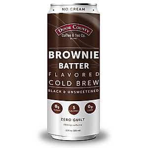 Door County Coffee Variety Pack Flavored Cold Brew – 11 Fl. Oz. 6 Pack – 2 Cinnamon Buns, 2 Brownie Batter, 2 Vanilla Crème Brulee,