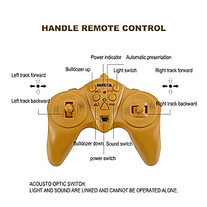 Hitish Remote Control Front Loader 2.4Ghz 9 Channel RC Bulldozer Construction Vehicle Radio Control Tractor Truck Toy with Lights & Sounds for Kids Age 8, 9, 10 and Up Years Old