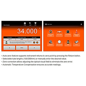 CNYST Semiautomatic Polarimeter Lab Polarimeter with Range ±90°±130°Z Accuracy ±0.02°±0.05°Z 4.5" Color Touch Screen 100 Data Sets Stored 1 to 3 Point Calibration White