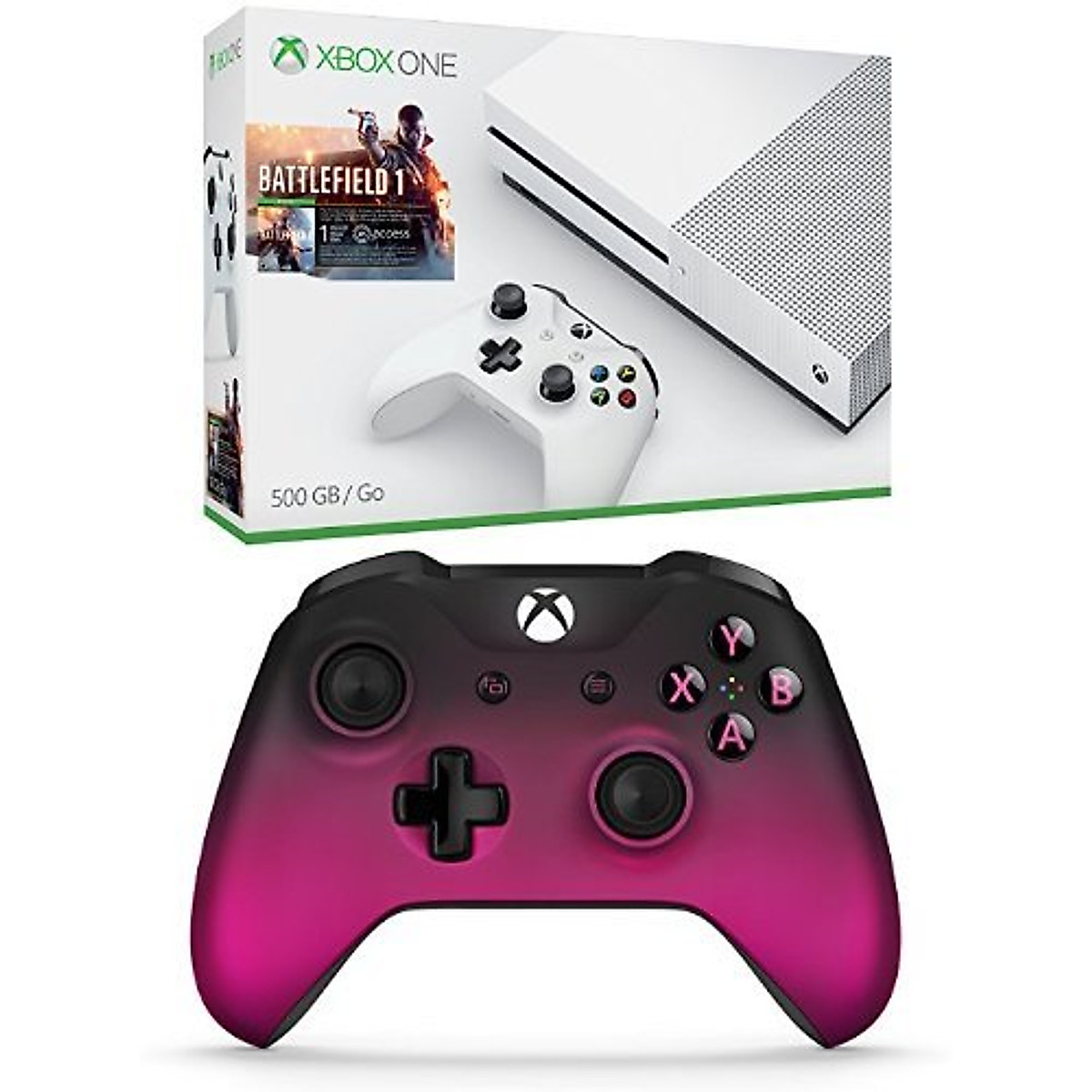 Xbox One S 500GB Console - Battlefield 1 + Extra Controller Bundle