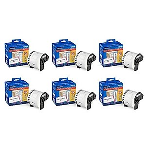 Brother Genuine DK-2205 Continuous Paper Label Roll, Cut-to-Length Label, 2.4” x 100 Feet, 6 Rolls – for Use with All QL Label Printers (BND01657)