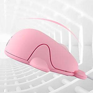 UGpine Cute Animal Baby Dolphin Shape USB Wired Mouse 1600 DPI Optical Mice Mini Small Kids Children Mice for PC Laptop Computer (Pink)