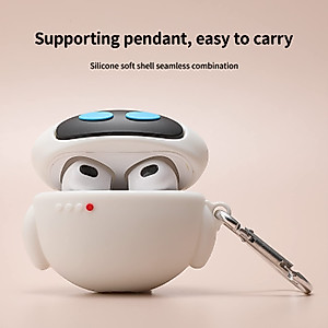 Ahnspiceo Compatible with AirPods 3 Case Cover, 3D Cute Funny Anime Characters Design Case Compatible with AirPods 3rd Generation Case 2021,for Women Men AirPods 3rd (Eva)