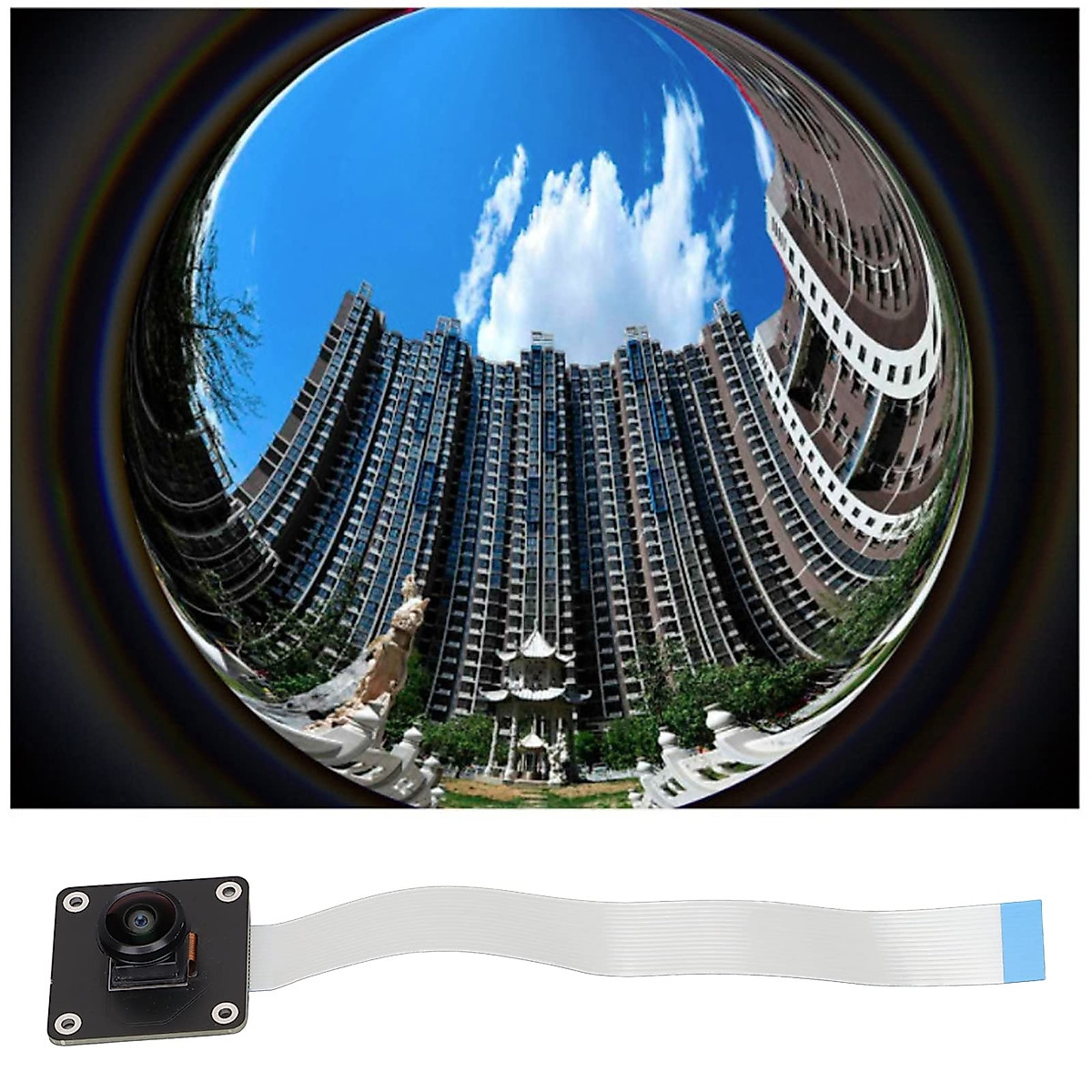 Vifemify Waveshare Camera Module IMX378‑190 190 Degree Wide Angle 12.3MP Fisheye Lens Camera Module for Camera Camera Module