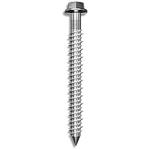 Tapcon 1/4" x 5" Stainless Steel Hex Head Concrete Anchor Screws 3460907 | 100 Pack | Drill Bit Included