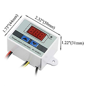XINGYHENG XH-W3001 DC 12V 10A Microcomputer Digital Temperature Controller Digital Display Thermostat Control Switch and NTC 10K Thermistor Sensors Digital Temperature Probe (12V 120W)