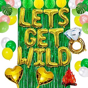 Lets Get Wild Banner Balloons Jungle Theme Bachelorette Party Decorations Kit Safari Bachelorette Party Photo Backdrop bridal Shower Decor Bachelorette Balloons Decor Balloon Banners