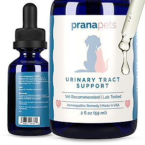PranaPets Urinary Tract Support Liquid Supplement for Pets | Dog & Cat Urinary Supplement | Natural Bladder Support for Dogs & Cats