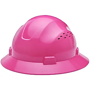 Noa Store HDPE Pink Full Brim Hard Hat with Fas-trac Suspension