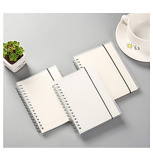 Yansanido 6 Pcs A6 Graph Paper Clear Hardcover Spiral Notebooks Journals Planner 5.7 Inch x 4.1 Inch 160 Pages (80 Sheets) Thick Paper (Grid 6 Pcs)
