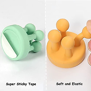 4 Pcs Silicone Waterproof Toothbrush Holders,Multi-Function Self Adhesive Hooks for Hanging Key Clothes Towel Cable for Kitchen Bathroom Home Office White