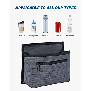 ZHCHG Luggage Travel Cup Holder Attachment for Suitcase Drink Carrier Caddy, Coffee Mug and Tumblers, Traveler Carry on Hands Free Accessory- Gifts for Flight Attendants Travelers Accessories