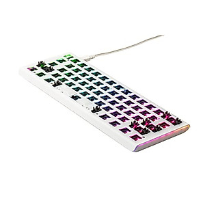 KINESIS Gaming TKO Mechanical Keyboard Barebones Kit | Standard 60% Hotswap Layout | White Metal Plate| Dual-Zone RGB | Detachable USB-C | Optional Split Space Bar | US/ANSI