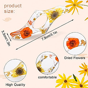 2 Pieces Thumb Book Page Holder Dried Flower Resin Book Page Holder and 1 Pcs Bookmark with Tassel, Bookmark Page Holder Reading Accessories for Teacher Appreciation Gifts