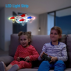 Powerextra Pro Easy Drone for Kids, RC Mini Drone with LED Light, RC Quadcopter Indoor, Altitude Hold, 3D Flip, Auto Rotation, One Key Start/Land, 2 Batteries, Great Gift for Boys & Girls 8+