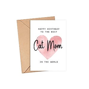 Happy Birthday To The Best Cat Mom In The World Card - Cat Mom Birthday Card - Cat Mom Card - Mother's Day Gift - Happy Birthday Card Happy Birthday Mom