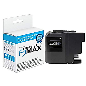 SuppliesMAX Compatible Replacement for Brother MFC-J785/J985/J9520DW Black Super High Yield Inkjet (2400 Page Yield) (LC-20EBK)