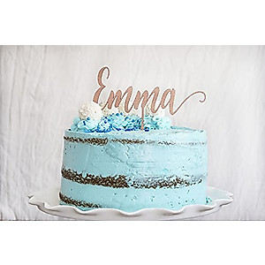 Name Birthday Cake Topper | Custom Cake Topper Personalized | Gold, Silver, Rose Gold, & Wood Cake Topper
