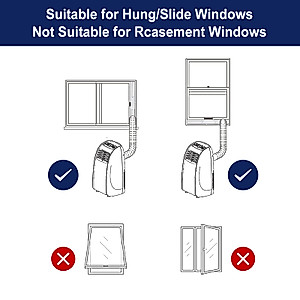 Tomato Man Portable Air Conditioner Window Kit,Portable AC Window Kit,with Coupler Adjustable Portable AC Window Vent Kit,Mobile Air Conditioner Suitable for Exhaust Hose (5.9INCHES)