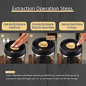 LOEZ Coffee Bean Storage Container Airtight, Lid Sealed with Press-Down Vacuum, Borosilicate Glass Coffee Canister, Food Storage, Coffee Bar for Ground Coffee, Tea, Beans, Spices (Extra Large - Clear)