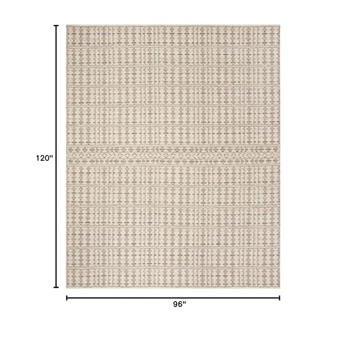 SAFAVIEH Kilim Collection Area Rug - 8' x 10', Ivory & Light Grey, Handmade Flat Weave Wool, Ideal for High Traffic Areas in Living Room, Bedroom (KLM350A)