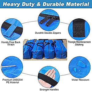 Moving Bags Heavy Duty, 4 pcs Reusable Plastic Moving Totes, Extra Large Packing Bags with Backpack Straps for Clothes Storage Containers,Compatible with Ikea Frakta Cart, Alternative to Moving Box