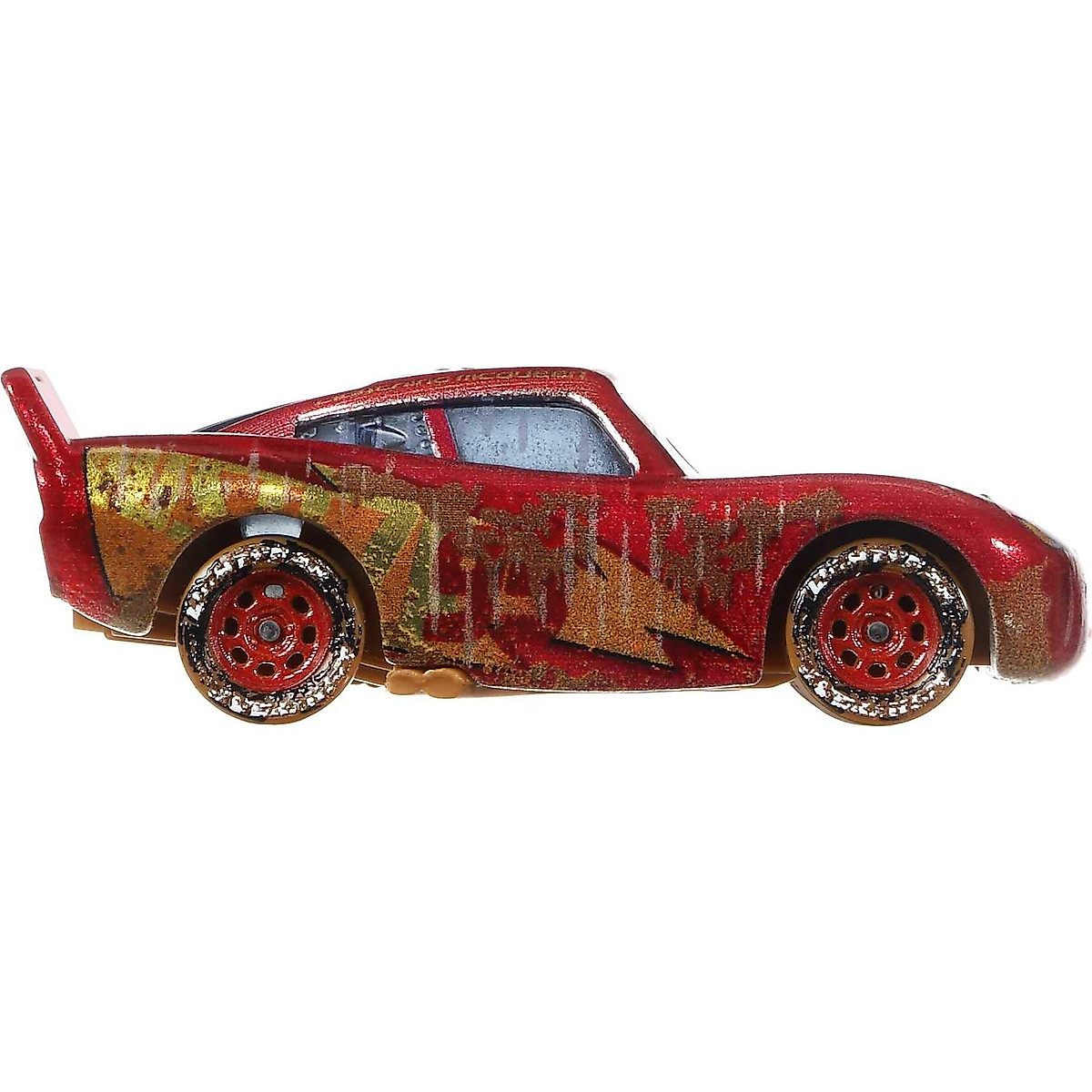 Disney Cars and Pixar Cars Die-Cast Singles Muddy Rusteze Racing Center Lightning McQueen, 1:55 Scale Fan Favorite Character Vehicles, Gift for Kids Ages 3 Years and Older