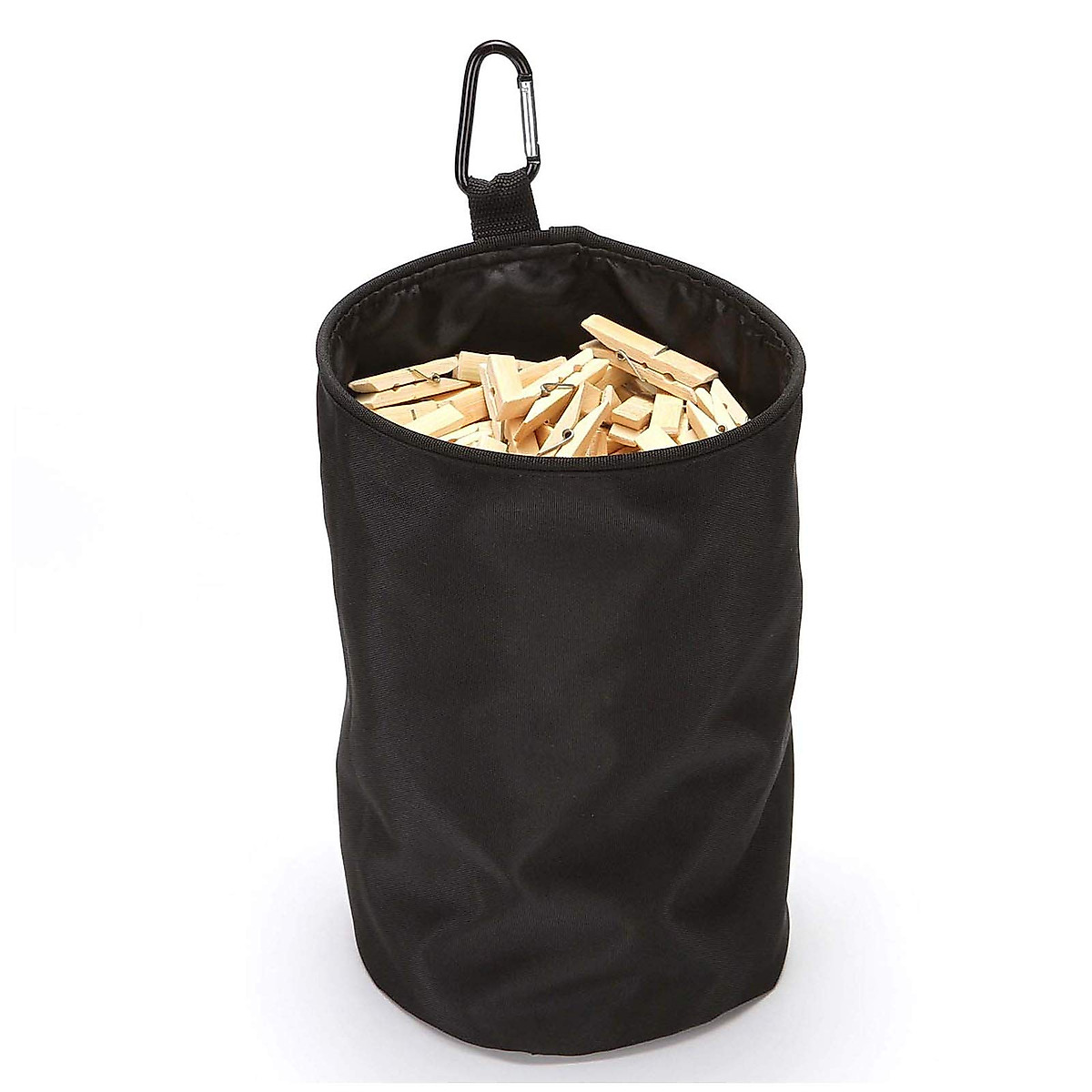 VEAMOR Clothespin Bag Hanging Clothesline Peg Organizer Storage Bags,Dust-proof (black)