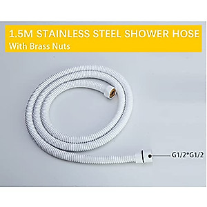 MINJING Bidet Faucet, Handheld Toilet Bidet Sprayer, Solid Brass White Douche Kit, Bidet Faucet Washer Shower Spout,C Set