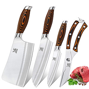 MSY BIGSUNNY 8" Bread Knife Serrated Kitchen Knife of German Steel – Ergonomic Handle – Razor Sharp Blade for Slicing Breads Cakes and Large Fruits