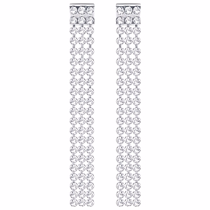 Swarovski Fit Palladium Plated Crystals Pierced Long Drop Earrings 5293087