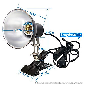 MODUODUO Reptile Heat Lamp Clamp,Adjustable Habitat Lighting Fixture for Tortoises Turtles Lizard,Heating Lamp Holder