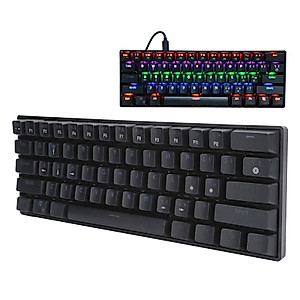 Estink Gaming Keyboard,61 Key Wired Mechanical Keyboard,LED Backlit Gaming Keyboard,Gaming Keyboard with Blue Switch,Suitable for Home and Office