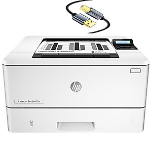 HP Laserjet Pro M402n Wired Monochrome Laser Printer with Ethernet Connectivity, White - Print only - 2-line LCD, 40 ppm, 1200 x 1200 dpi, 8.5 x 14, Manual Duplex Printing,Tillsiy Printer Cable
