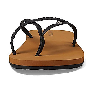 Volcom Women's Thrills Sandal Flip-Flop, Black-New, 6