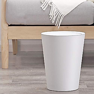 Trash can Simple Trash Can with Lid Round Plastic Trash Can Household Swing-lid Trash Can for Office, Living Room and Bedroom, 2 Colors Simple Human Trash can (Color : Gray)