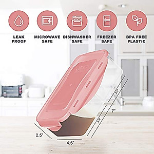 By Caleb Company 3 Pack Pink Bento Boxes - 39 Ounce Divided Food Storage Containers With Lids - Leakproof, BPA Free Bento Lunch Box for Adults & Kids Lunches Is Safe For Dishwasher & Microwave