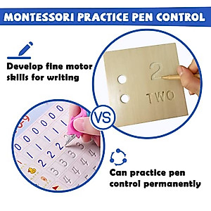 Montessori Toddler Counting Peg Board Box with Number- Wooden Counting Box Toys for Toddlers 1-3,Montessori Math Manipulatives Materials and Numbers,Montessori Toys for 3 Year Old,Peg Board for Kids