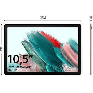 SAMSUNG Galaxy Tab A8 Android WiFi Tablet, 10.5'' Touchscreen (1920x1200) LCD Screen, 128GB Storage, Bluetooth, Android 11 OS, Pink Gold with Accessories