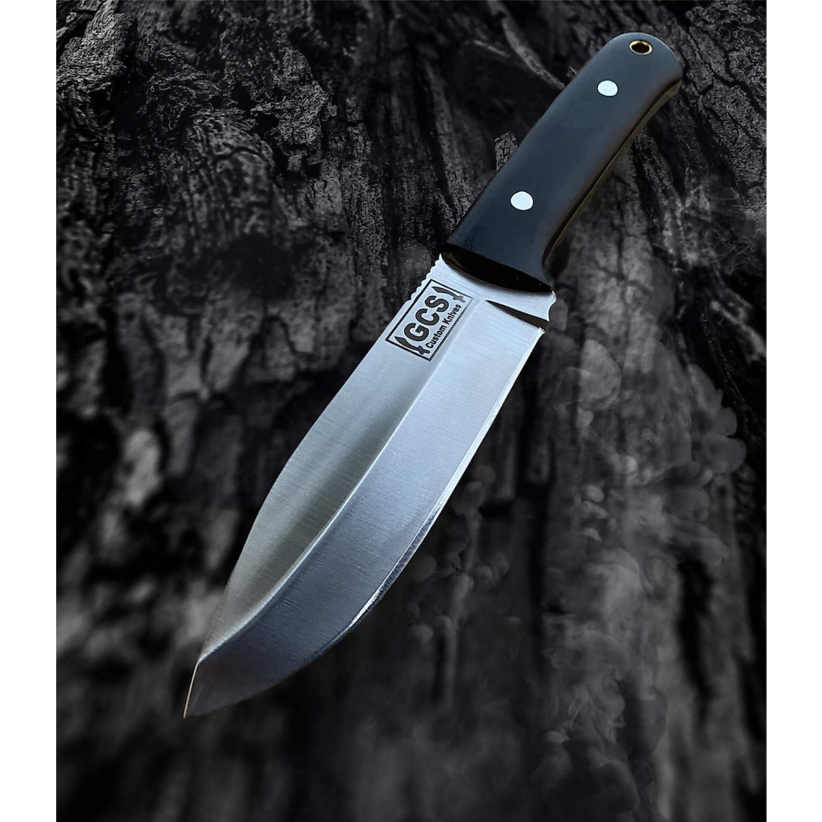 GCS Handmade G10 Handle D2 Tool Steel Tactical Hunting Knife with leather sheath Full tang blade designed for Hunting & EDC GCS 161