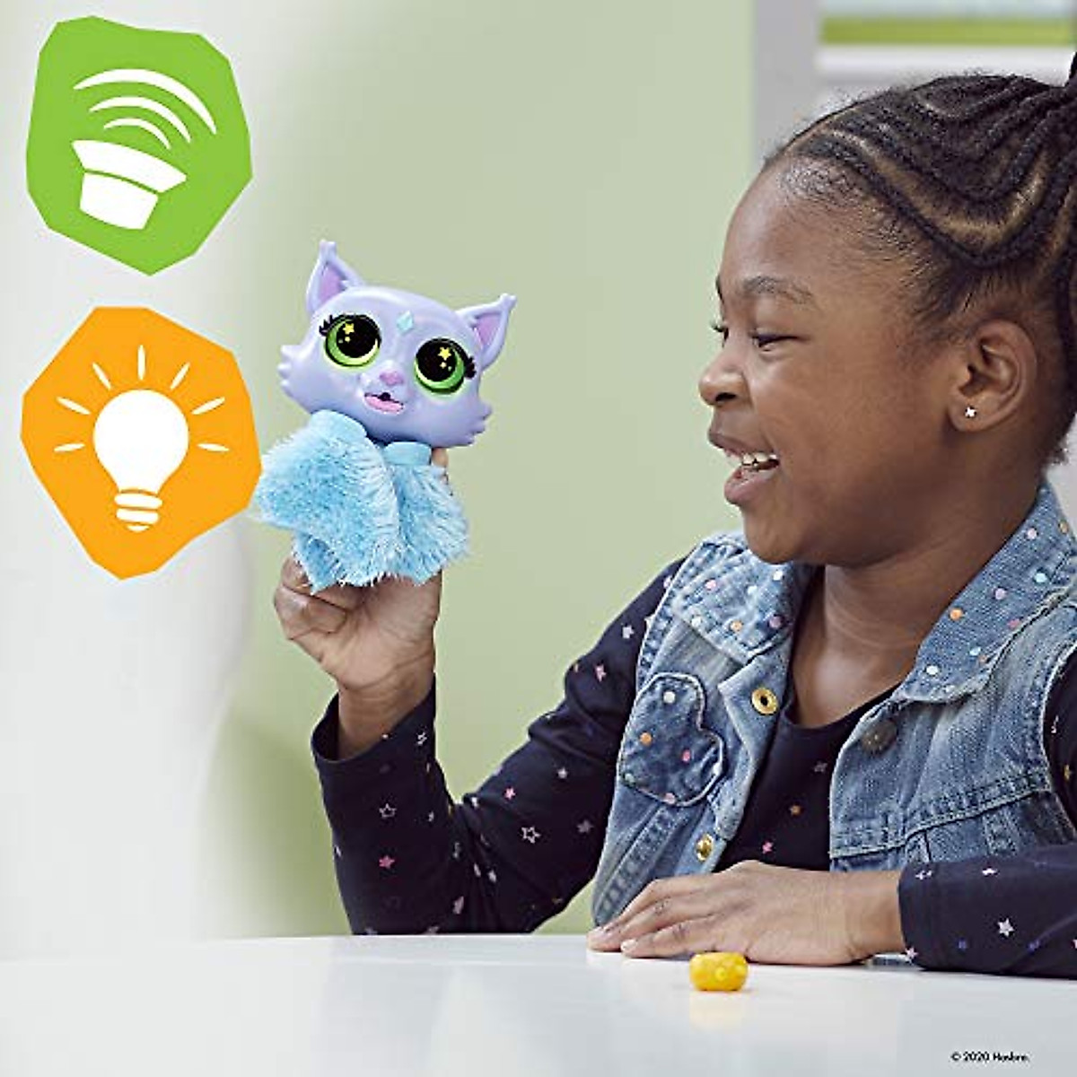 FurReal Flitter The Kitten Color-Change Interactive Feeding Toy, Lights and Sounds, Ages 4 and up