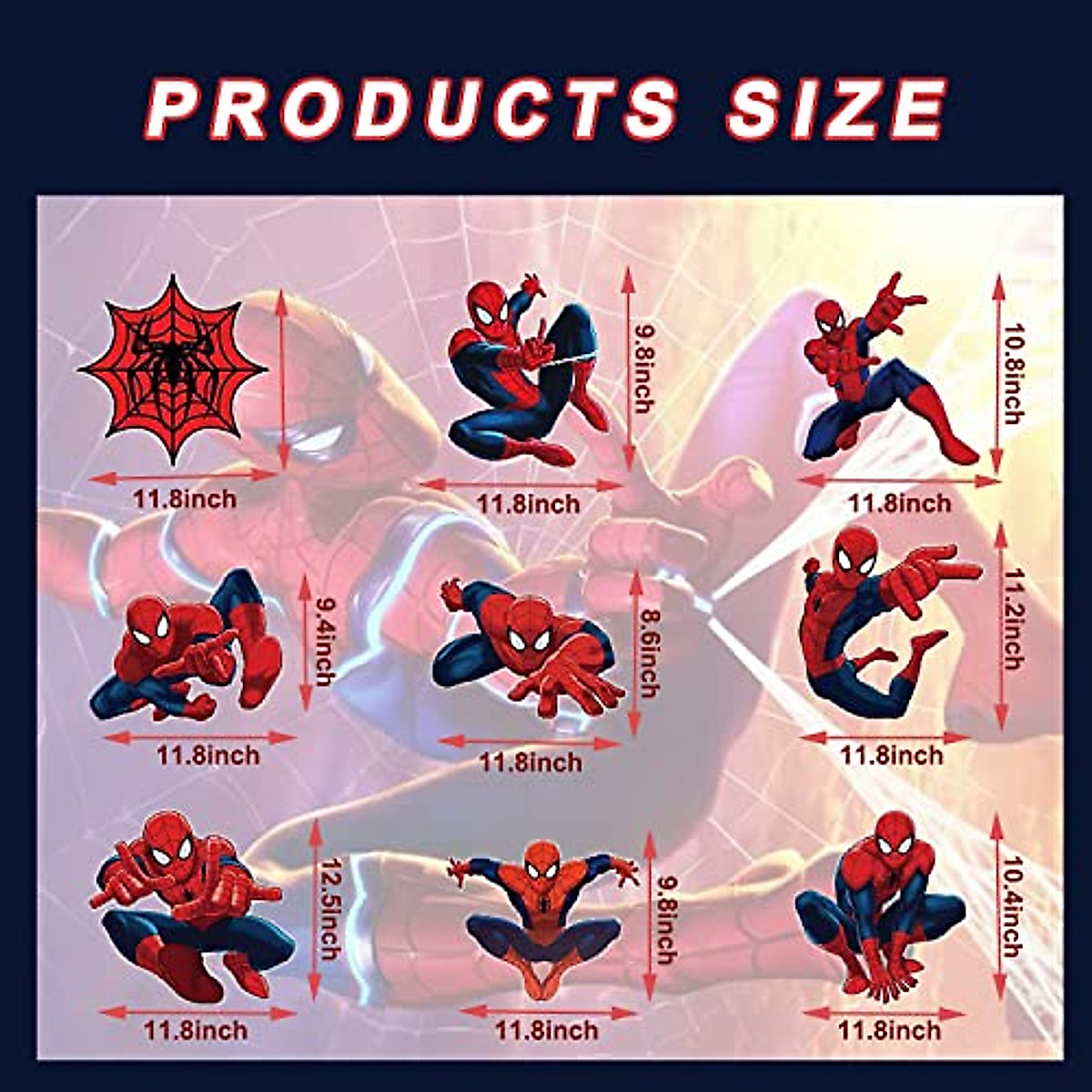 Spider Door Sign Banner , Hanging Flags for Outdoor Indoor Home Wall Decor, Superhero Themed Birthday Party Banner Party Decorations Supplies (10 Packs)