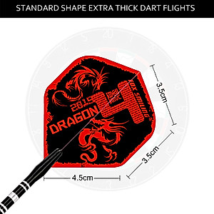 FOX SMILING Dart Flights Accessories Set, 120PCS(20 Designs) Standard Shape Durable PET Replacement Skull Dart Feather Tail Wing 120 Micron for Steel Tip Dart and Soft Tip Darts (120PCS)