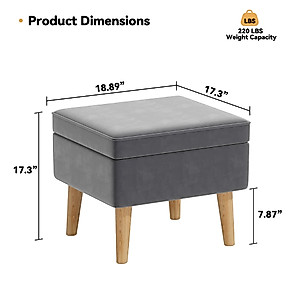 Brelice L Shape Loveseat Sofa, 47" Small Velvet Couch for Bedroom, 2-Seat Sofa with Ottoman, Convertible Wooden Tray and 2 Pillows, Small Couch for Small Space, Living Room, Easy Assembly, Grey